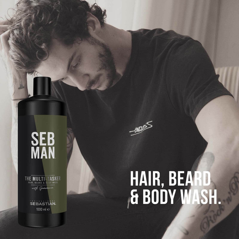 Sebastian SEB MAN The Multi-Tasker 3 in 1 Hair, Beard & Body Wash 1000 ...